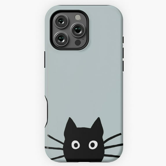 Black Cat Face Phone Case for iPhone 16 15 14 13 12 11 Pro Max M5909137 ...