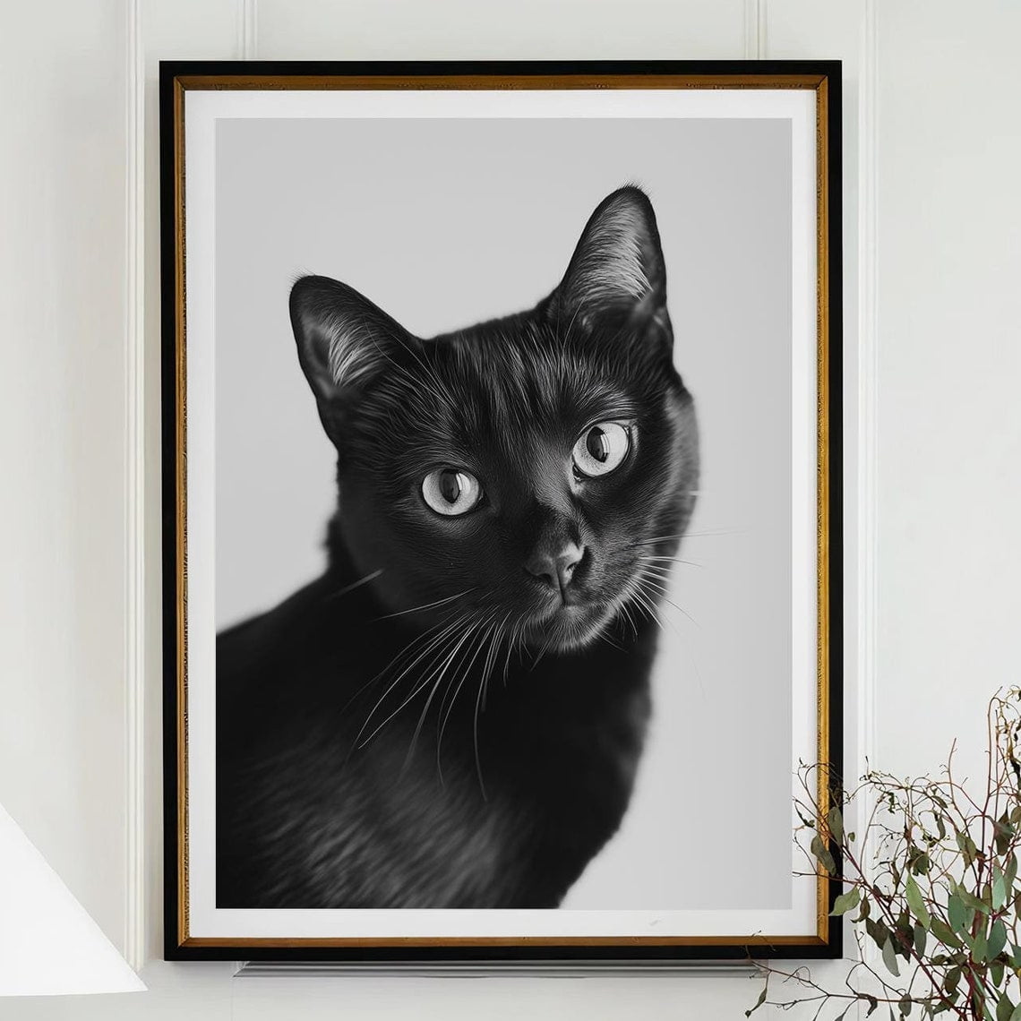 Black Cat Fashion Magazine Inspired Poster Animal Portrait Photography ...