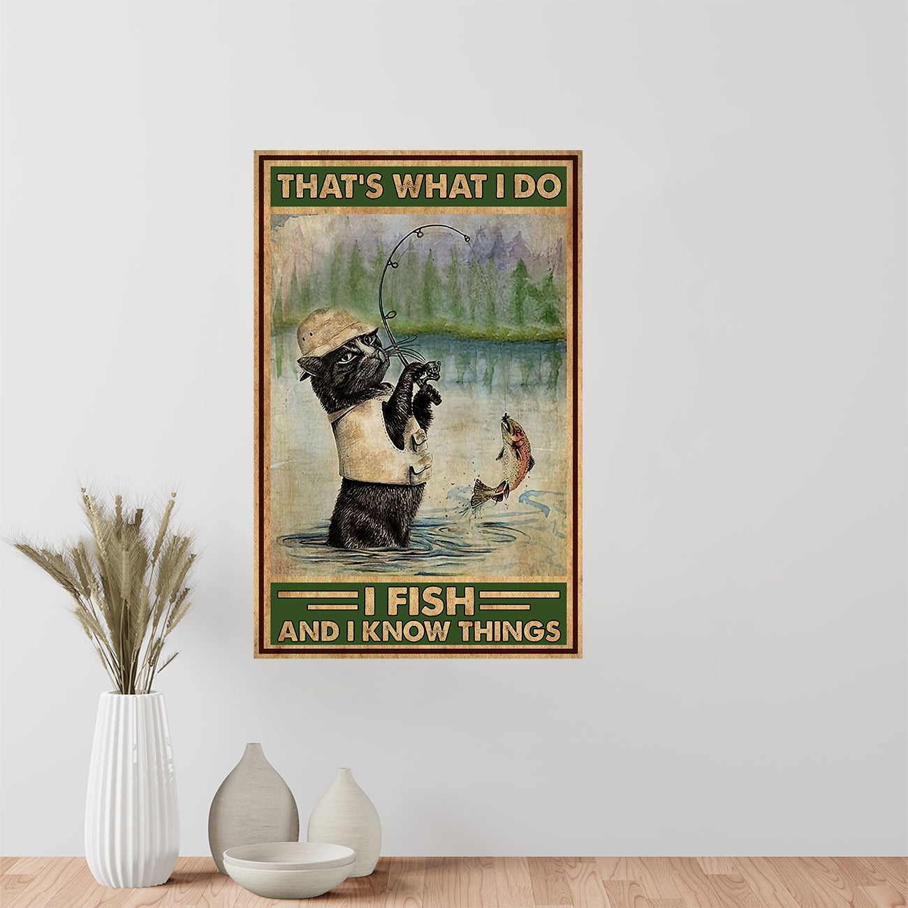 Black Cat Fishing Tha's What I do I Fish And I Know Things Poster Black ...