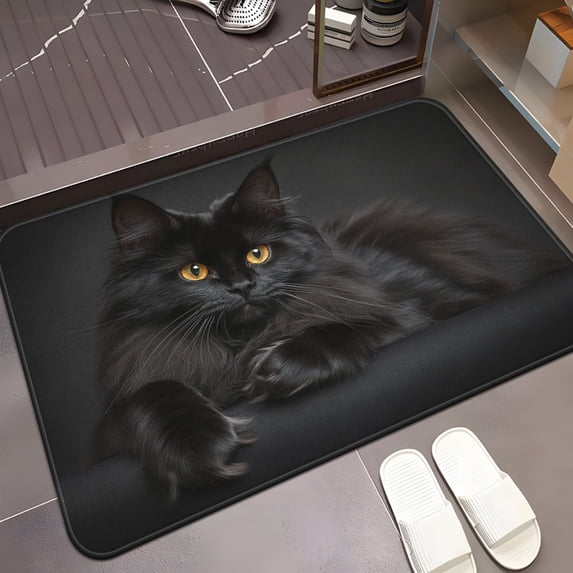 Black Cat Floor Mat Cute Pet Animal Print Home Rug - Walmart.com