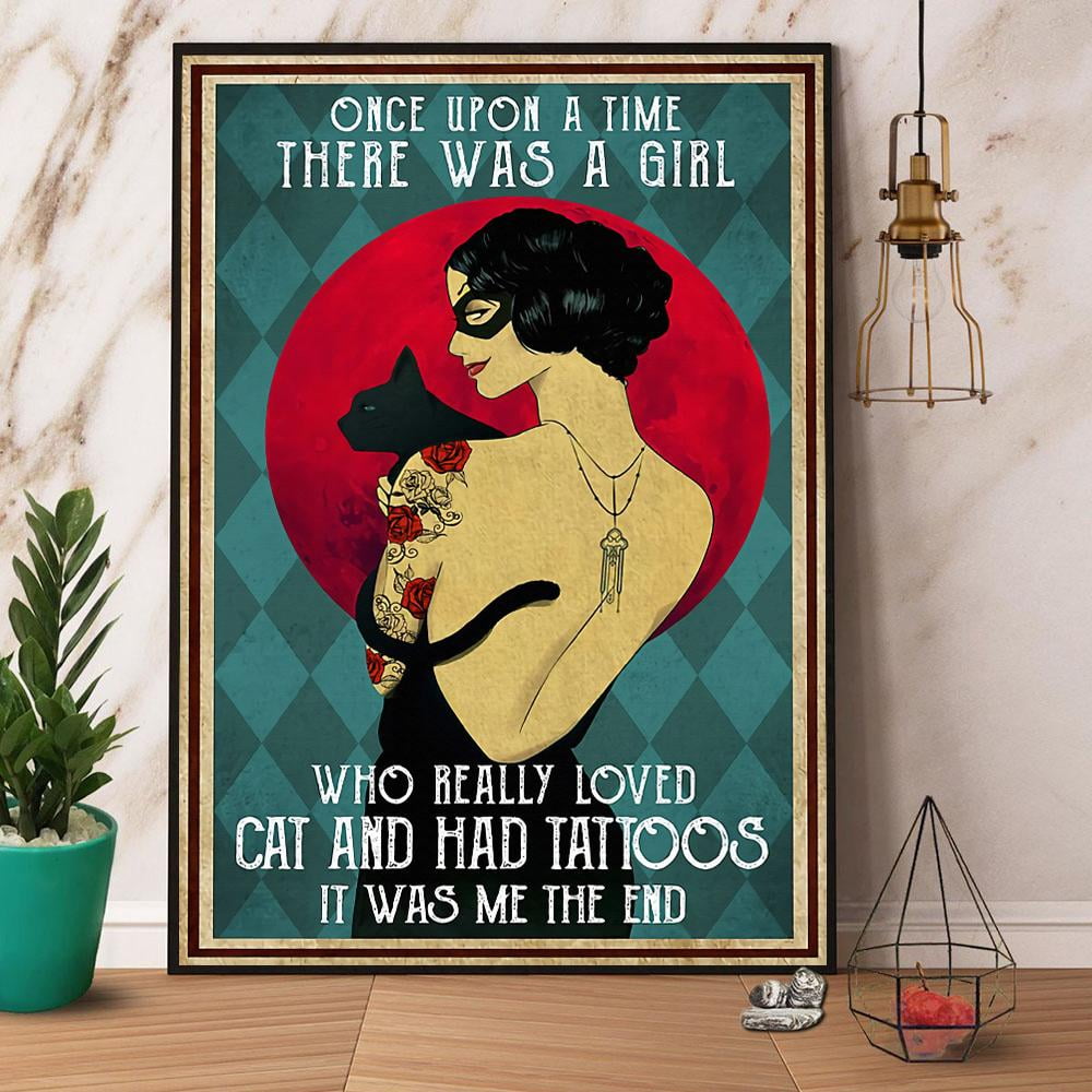 Black Cat Flower Girl There Was A Girl Loved Cat And Had Tattoos Paper ...