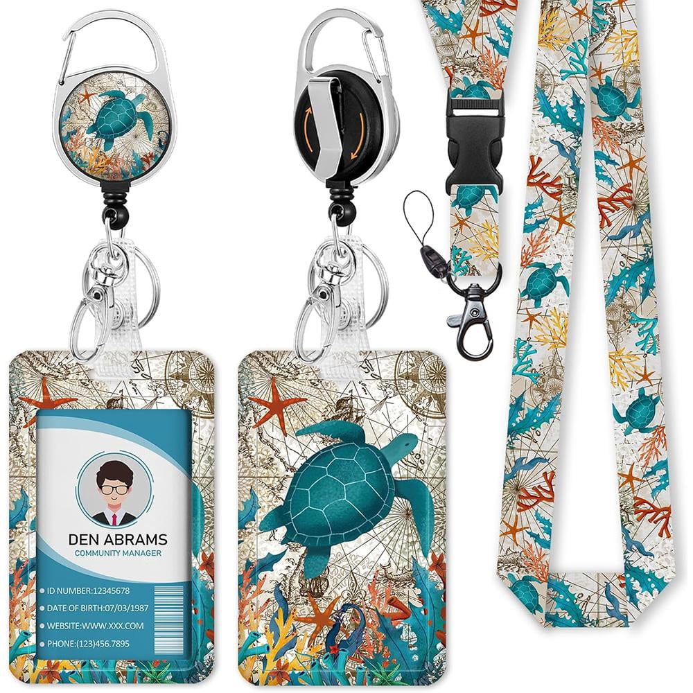 Black Cat Flower Lanyards for Id Badges, Id Badge Holder Heavy Duty and ...