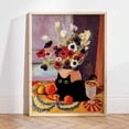Black Cat Flowers Botanical Home Wall Picture Unframed Paper Print ...