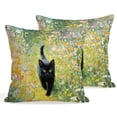 Black Cat Flowers Throw Pillow Covers 20 x 20 Inch Pillow Covers Set of ...