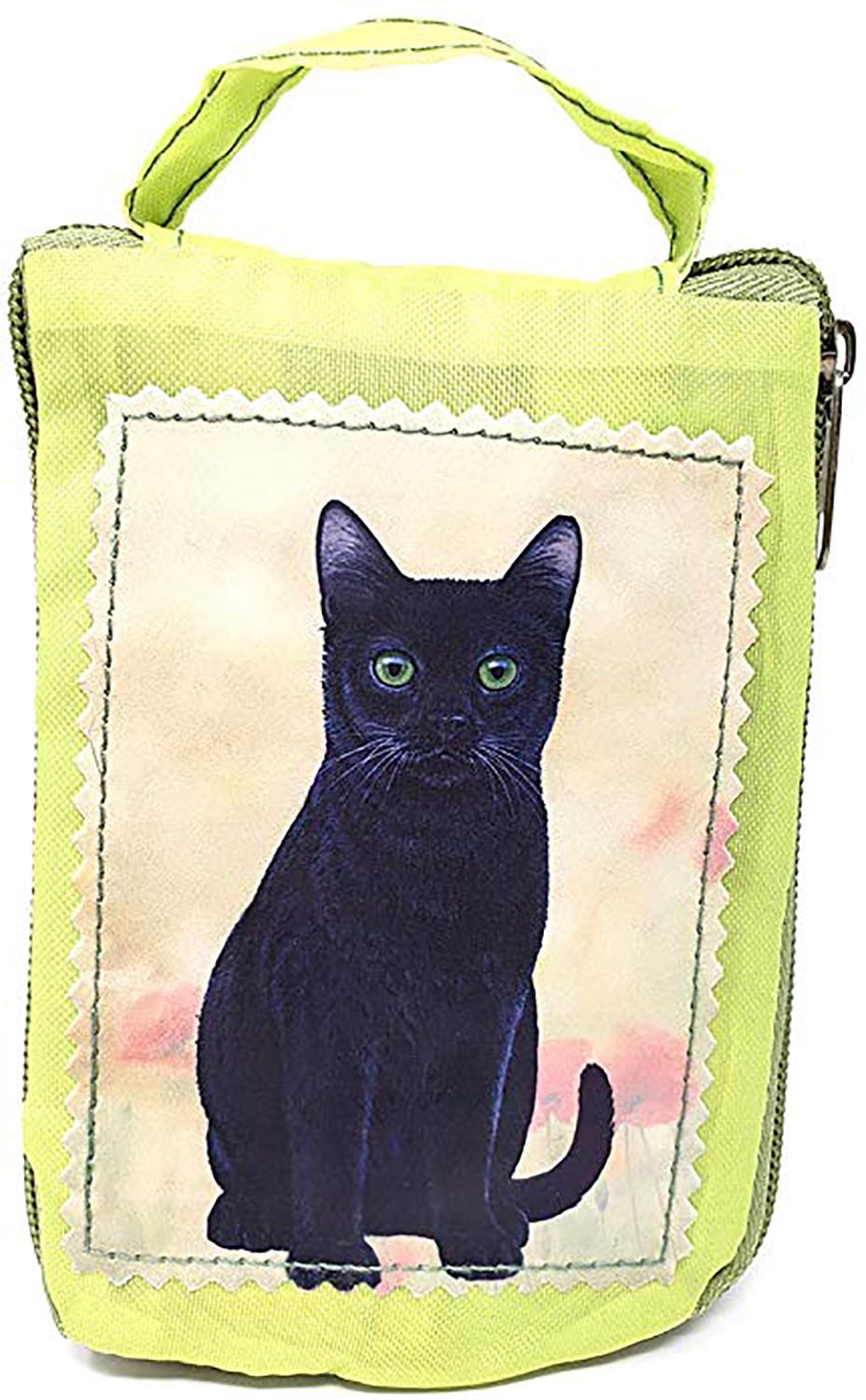 Black Cat Foldable Tote Bag - Durable, Waterproof - Zipper Market Tote ...
