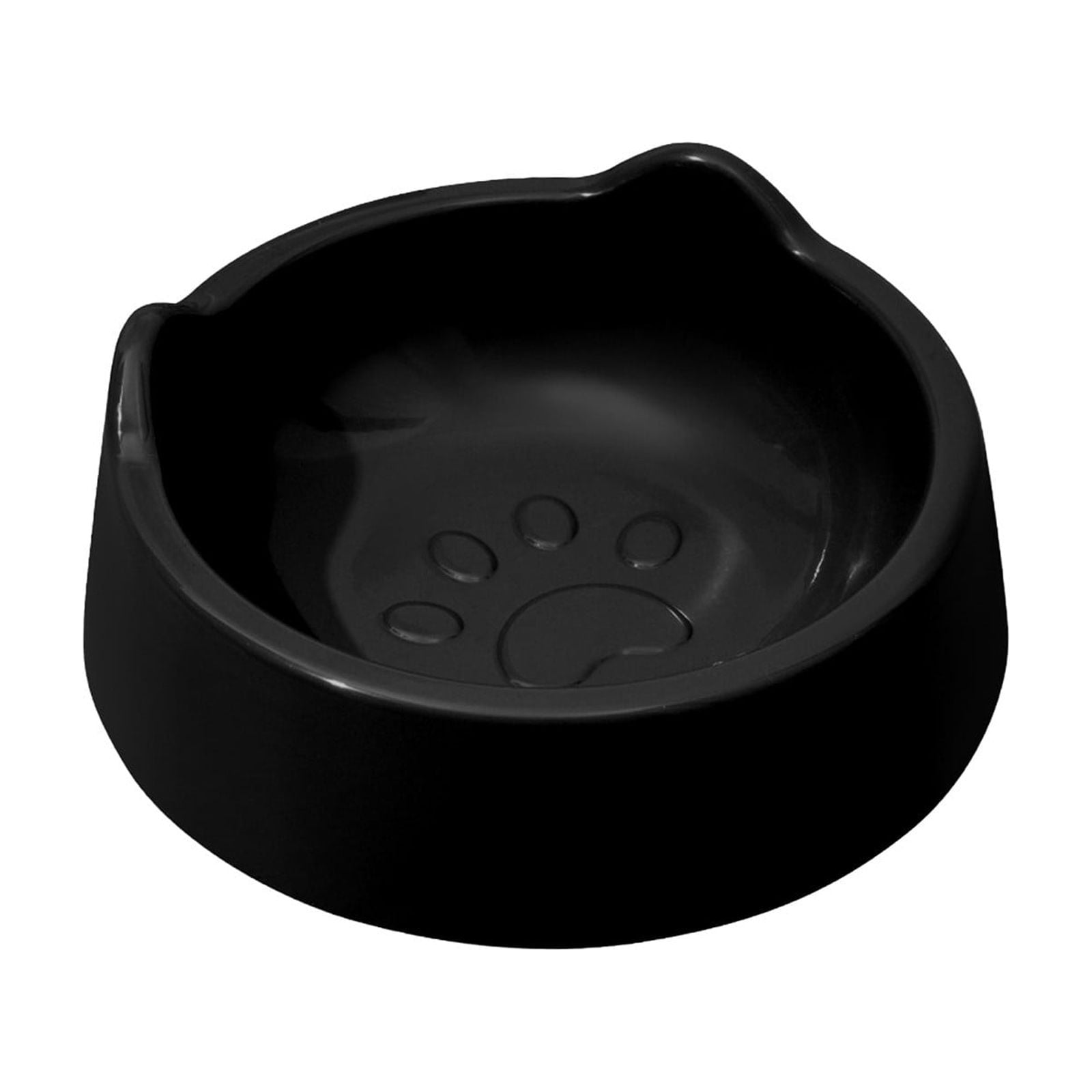 Black Cat Food Bowl Large Capacity Raised Pet Dish for Neck Comfort ...