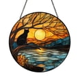 Black Cat Forest Sunset Stained Glass Suncatcher – Window Art - Walmart.com