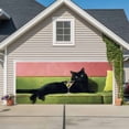 Black Cat Garage Door Banner Covers, Boho Lack Animal Cocktail Party ...