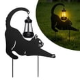 Black Cat Garden Decor with Solar Light Lantern - Outdoor Solar Lights ...