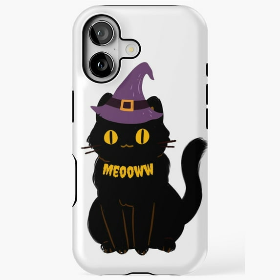 Black Cat Halloween Cute Autumn Theme iPhone 17 through 11 Pro Max ...