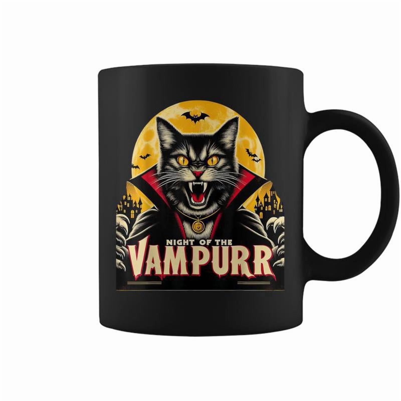Black Cat Halloween Party Cat Lovers Retro Scary Halloween Coffee Mugs ...