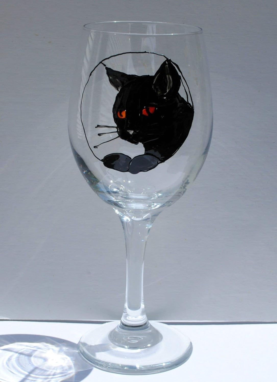 Black Cat Hand Painted 20 Ounce Stemmed Kitty Wine Glass - Walmart.com