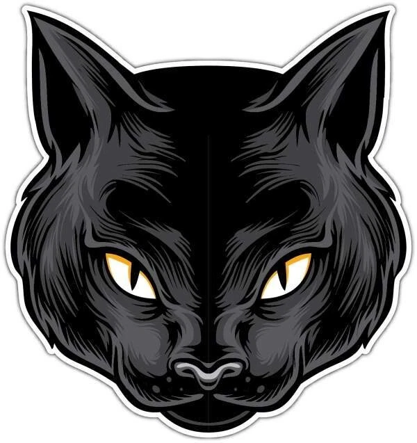 Black Cat Head Pet Puma Panther Car Window Stickerphone Decal Water ...