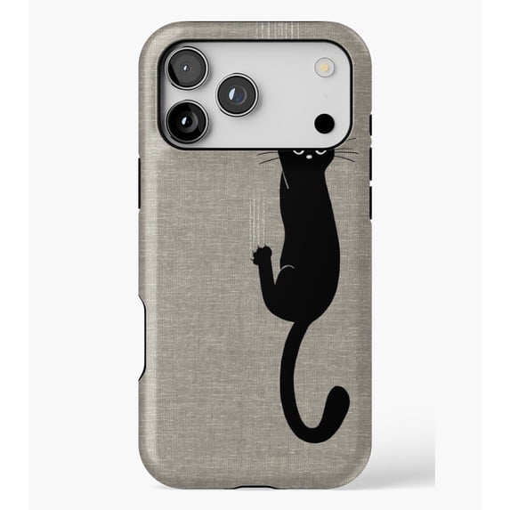 Black Cat Holding On M1539, Protective Case for iPhone 17 16 15 14 13 ...