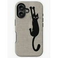 Black Cat Holding Up iPhone Case for 16/15/14/13/12/11 Pro Max Models ...