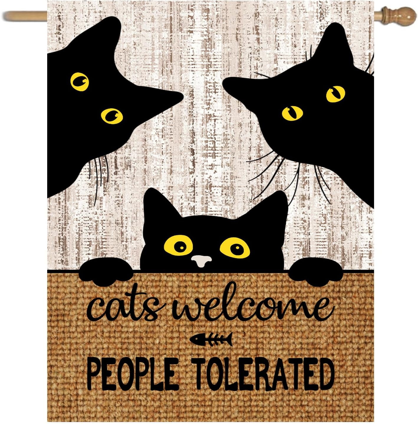 Black Cat House Flags Halloween Garden Flag Cats Welcome People ...
