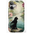 Black Cat In A Tropical Garden Animal Art Phone Case for iPhone 11 12 ...