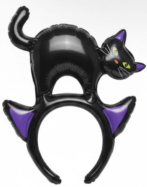 Black Cat Inflatable Headband with Purple Ears – Halloween Costume ...