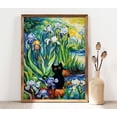 Black Cat Irises Flower Garden Floral Wall Decor Unframed Paper Print ...