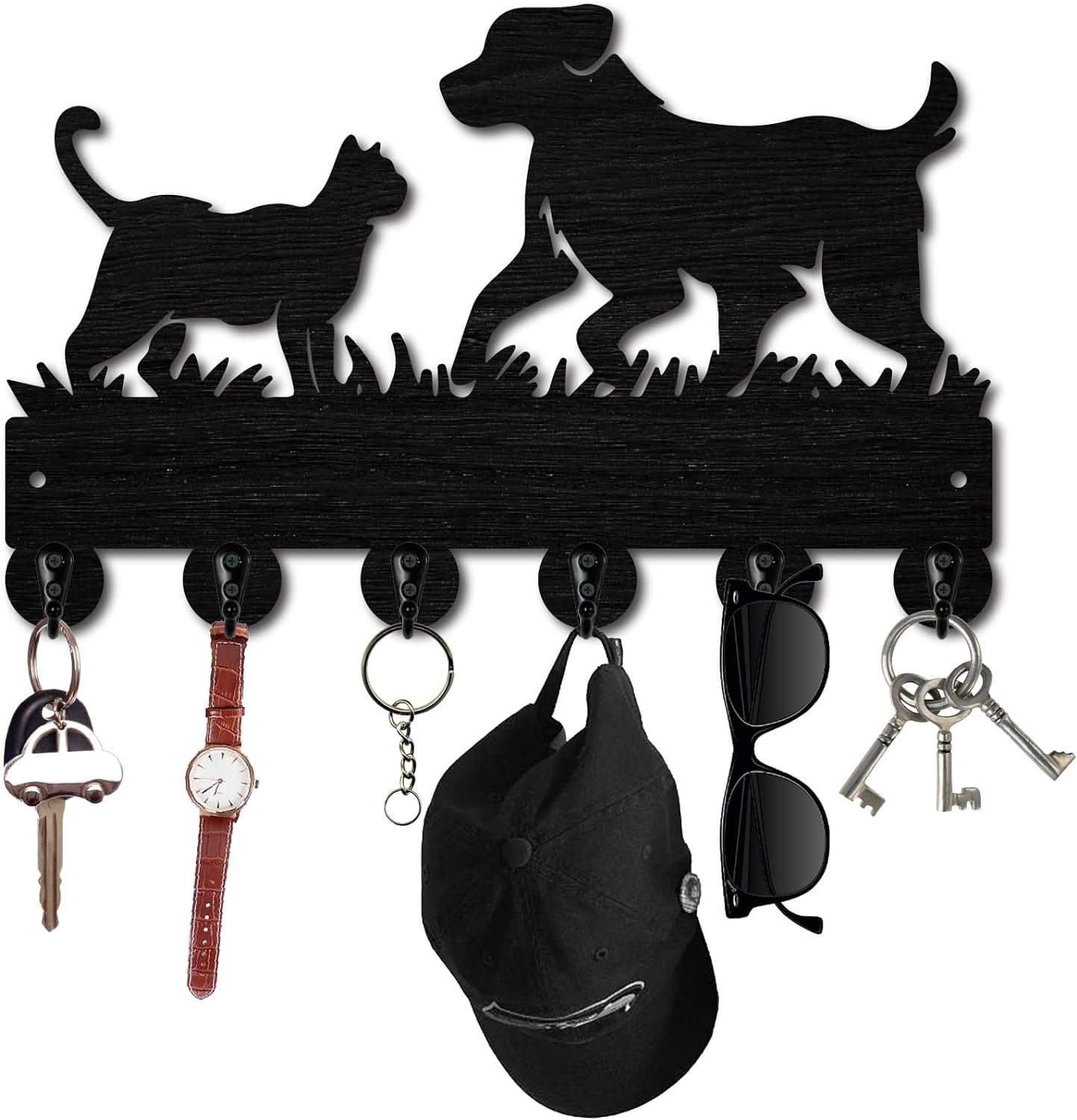 Black Cat Key Holder for Wall Dog Key Hanger Wall Mounted Key Hooks ...