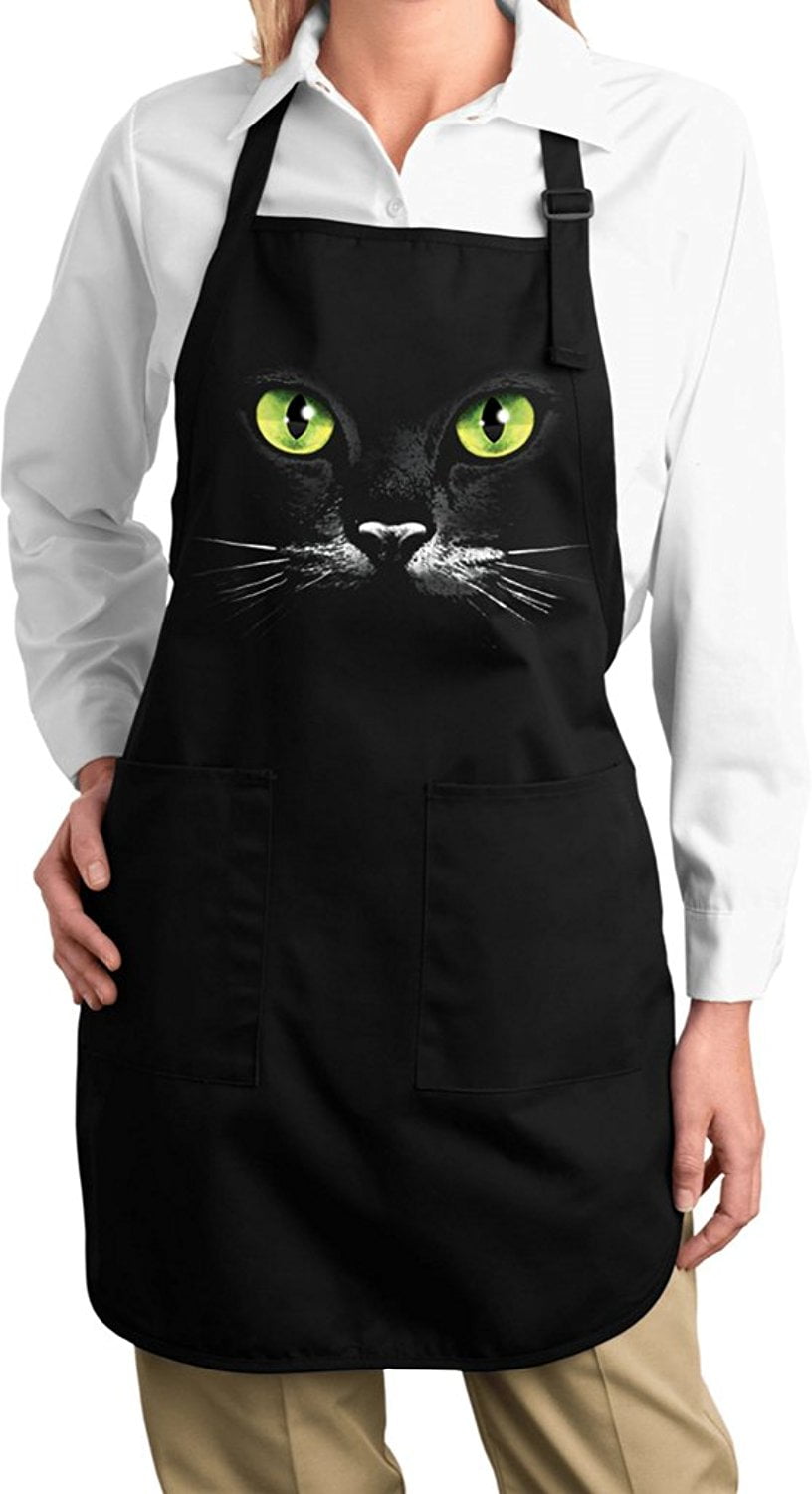 Black Cat Kitchen Cooking BBQ Adjustable Apron - Black - Walmart.com