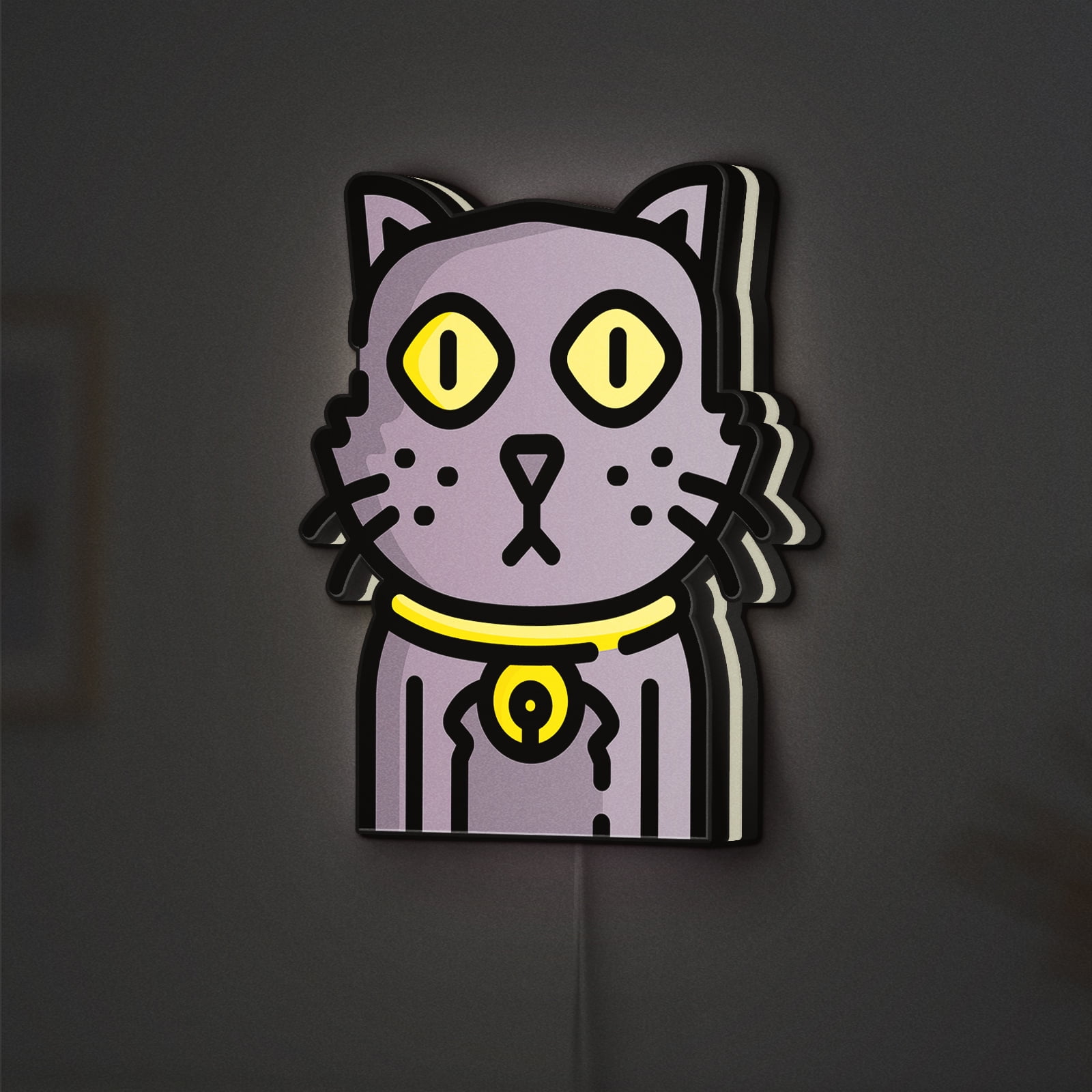 Black Cat LED Lightbox - Halloween Pet Theme Decor, Custom Led Sign for ...