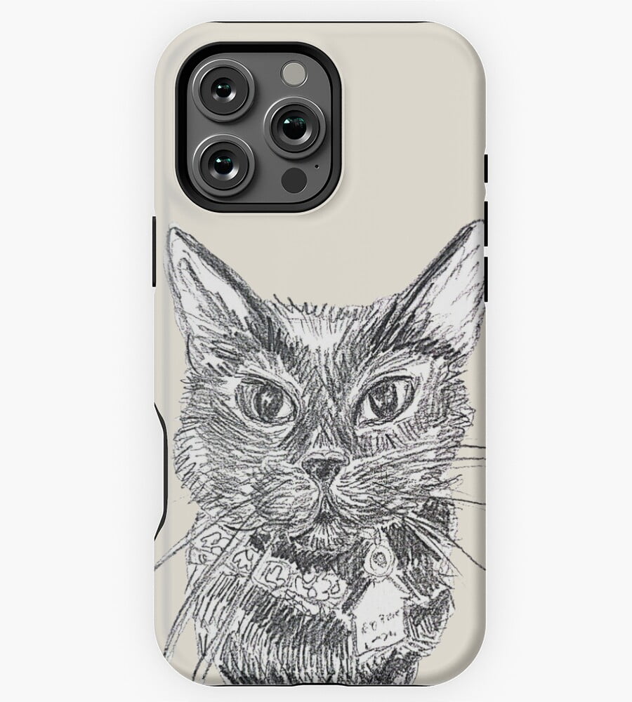 Black Cat Lover Sketch GA10259 Phone Case for iPhone 11 to 17 Pro Max ...