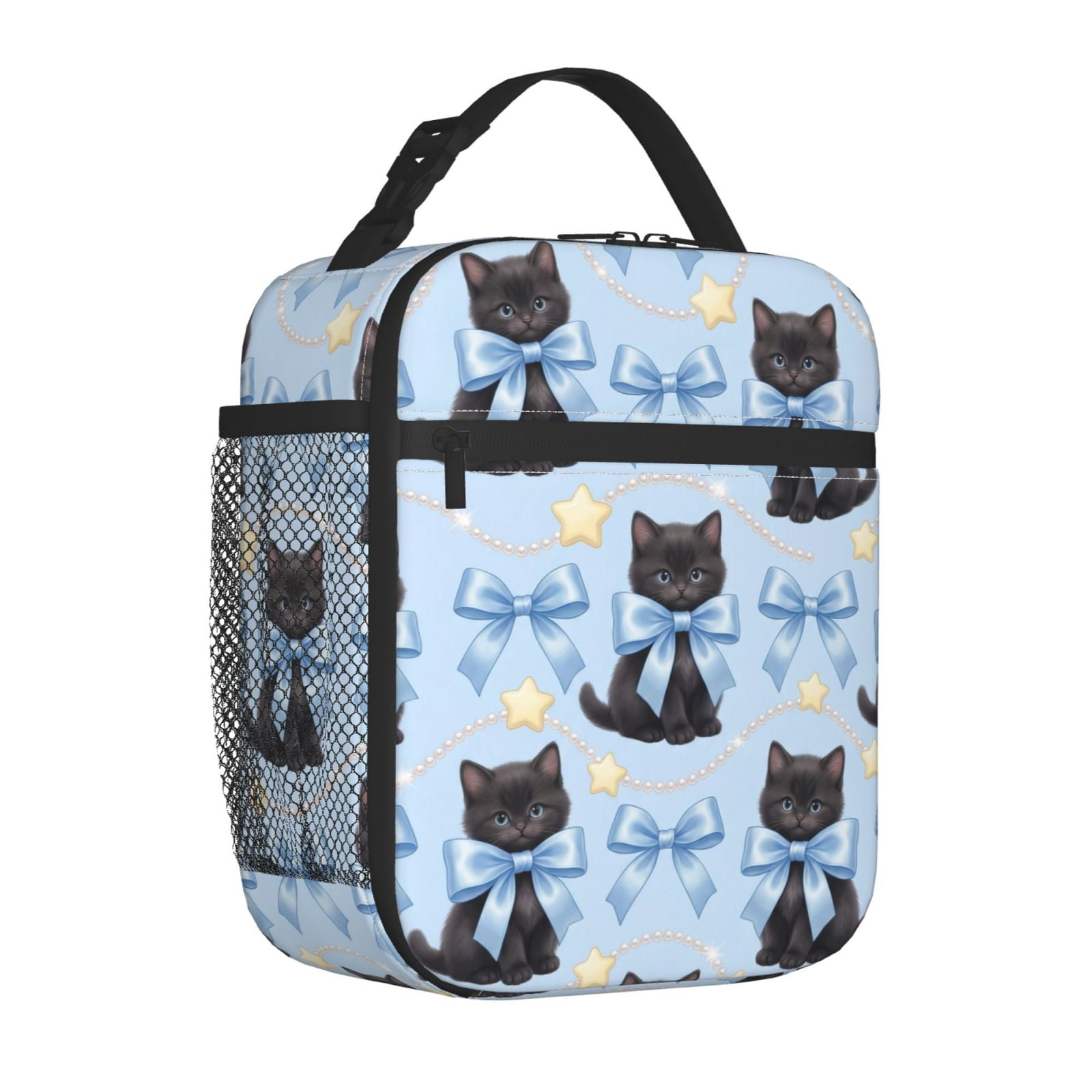 Black Cat Lunch Bag Artistic Ink Wash Pattern, Convenient; keeps ...