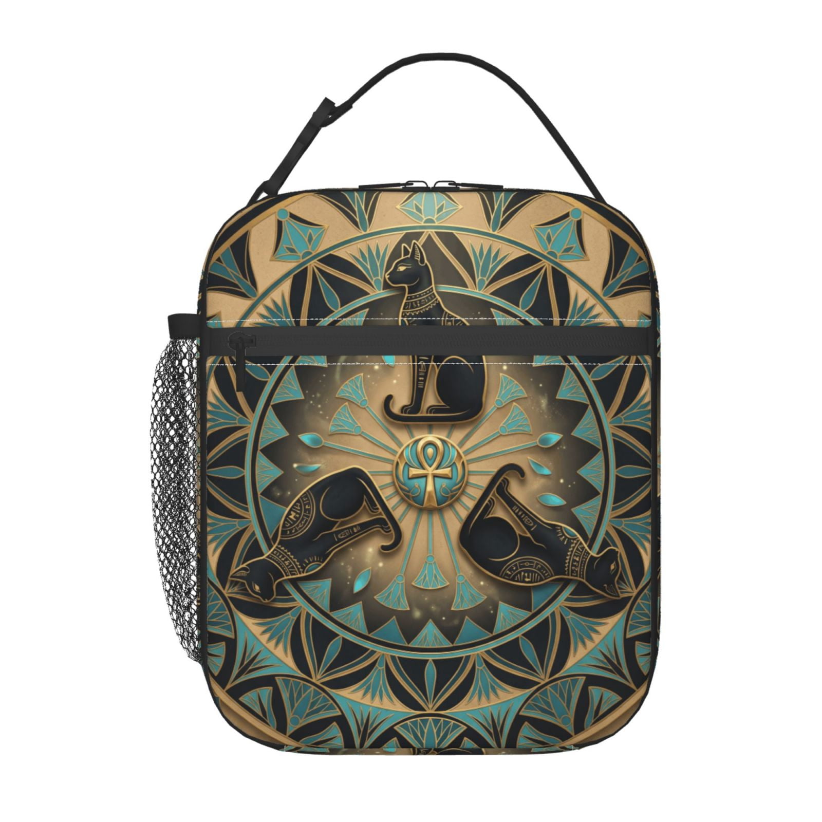 Black Cat Lunch Bag Mystic Cat Design Insulated Leakproof Thermal Lunch ...