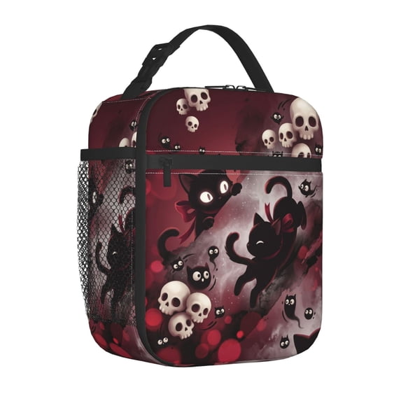 Black Cat Lunch Box Fluid Paint Abstract Pattern, Convenient; keeps ...