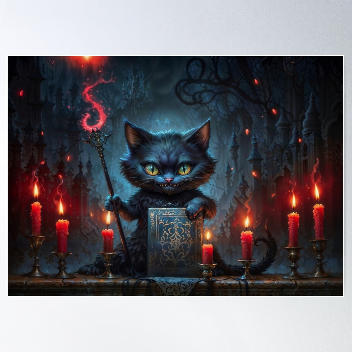 Black Cat Magician Poster Wall Art Bedroom Wall Art Home Decor Office ...