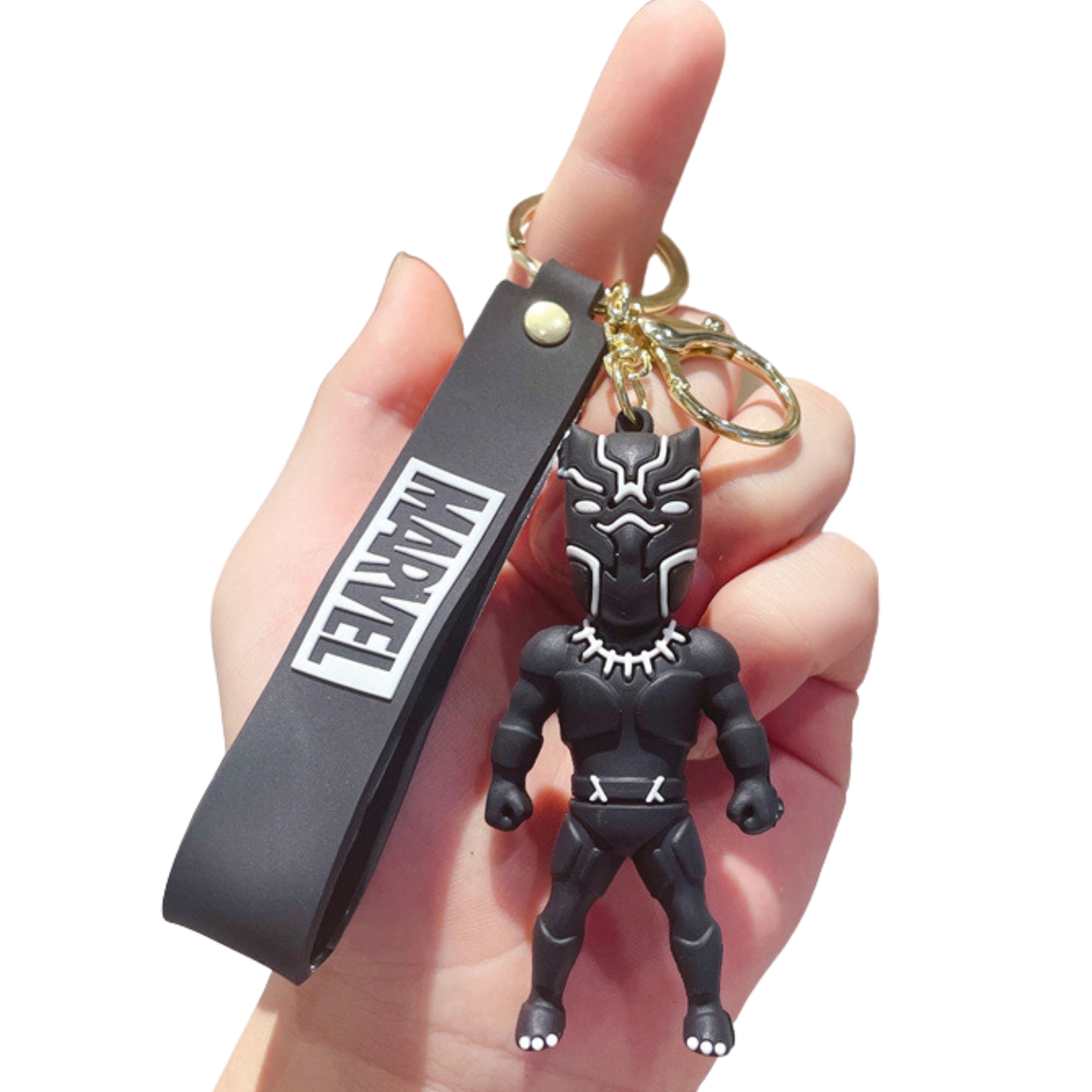 Black Cat Marvel Action Figure Keychain | Avengers Superhero keyrings ...