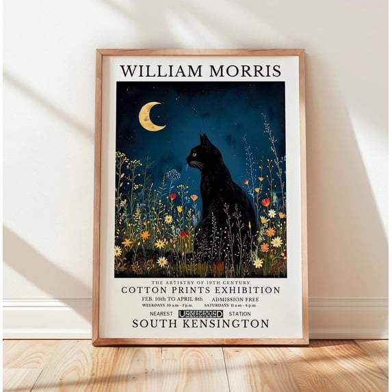 Black Cat Meadow Art Print William Morris Print Museum Poster ...