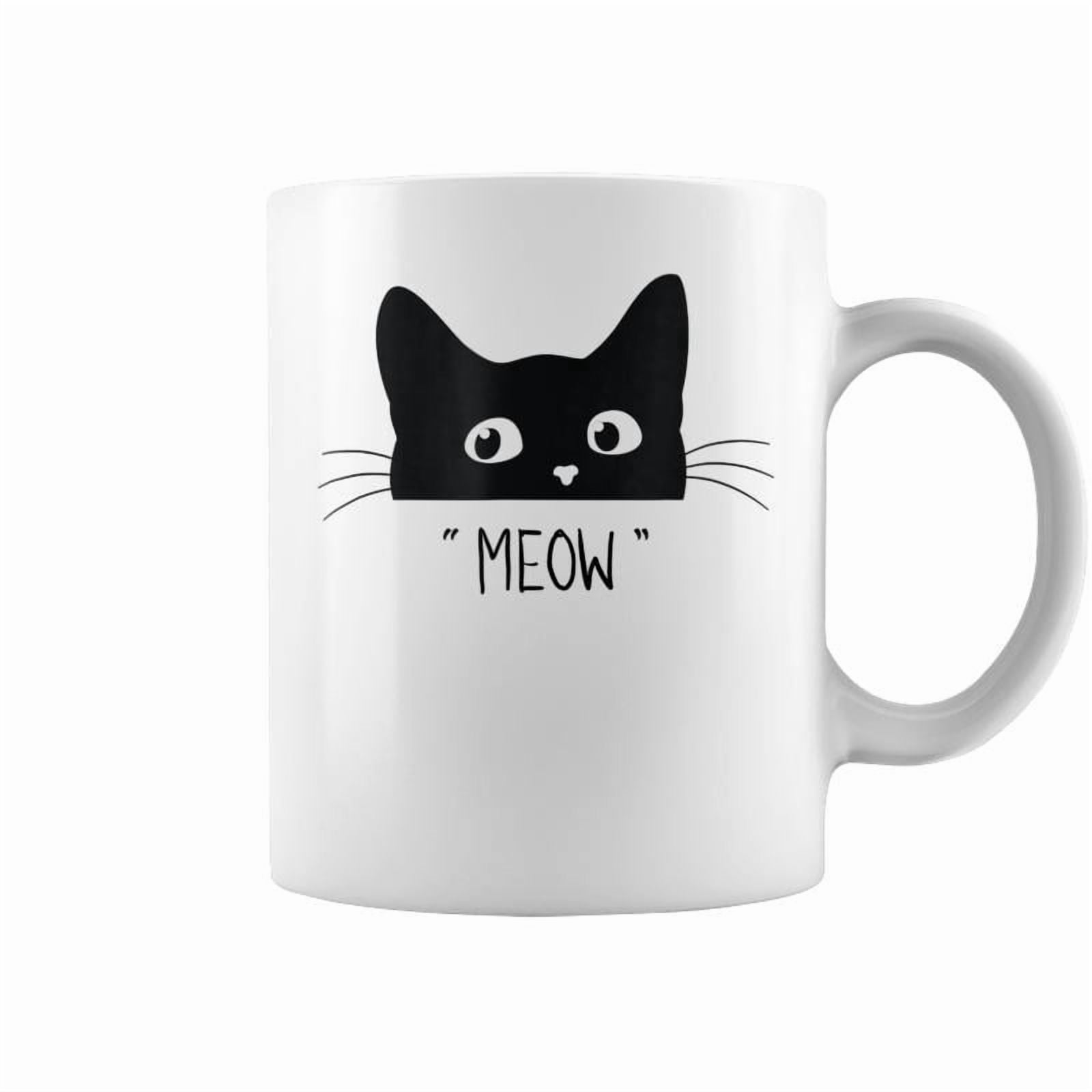 Black Cat Meow Cat Meow Kitty Funny Cats Kitty Coffee Mug - Walmart.com
