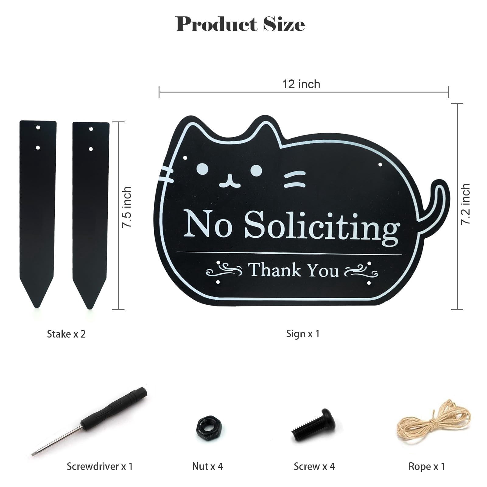 Black Cat Metal No Soliciting Sign For Home and Business Outdoor Decor ...