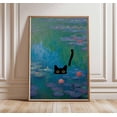 Black Cat Monet Water Lilies Surreal Cat Art French Impressionist ...