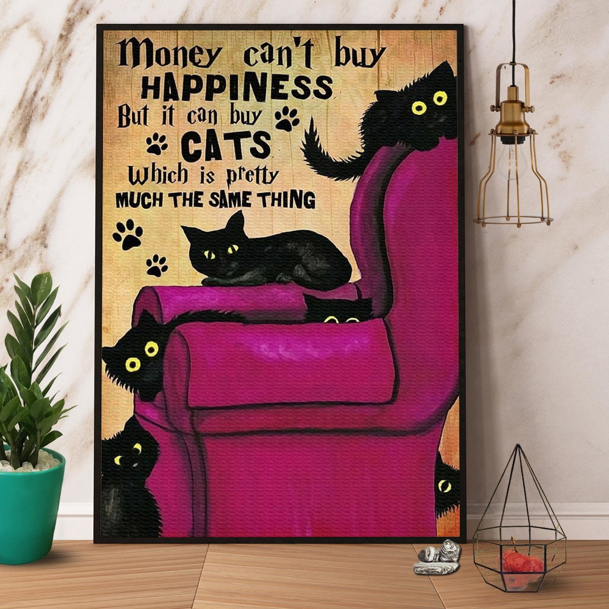 Black Cat Money Can'T Buy Happiness Can But It Can Buy Cats Paper ...