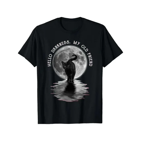 Black Cat Moon Men's T-Shirt Dark My Old Fr - Walmart.com