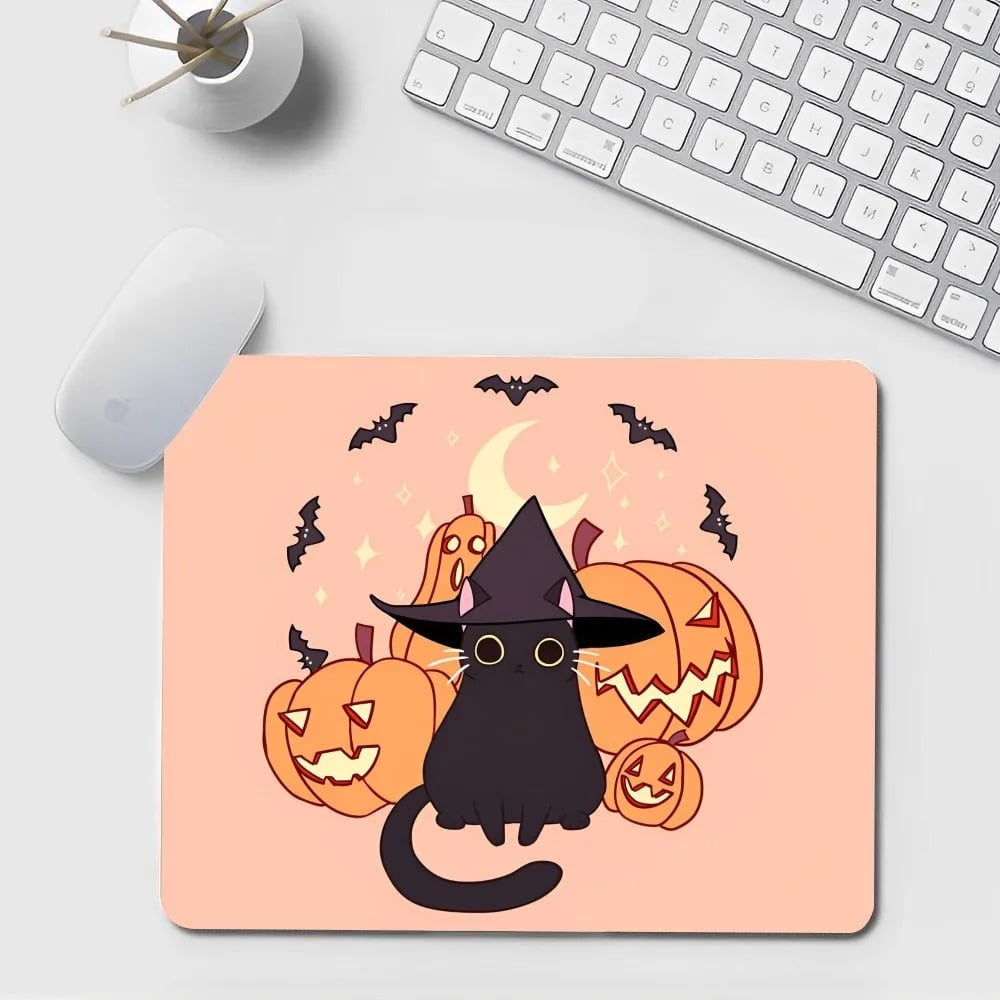 Black Cat Mousepad Small Office Computer Desk Mat Table Keyboard Big ...