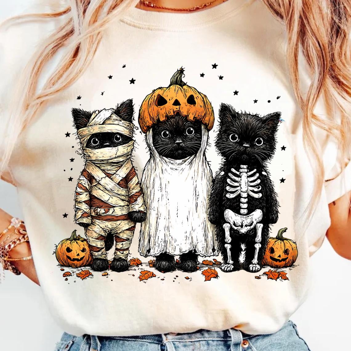 Black Cat ,Mummy Ghost Skeleton Cats,Shirt Design,Trendy Clipart ...