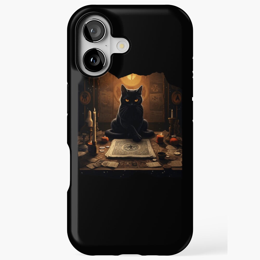 Black Cat Ouija Board Mystic Compatible Phone Case for iPhone 11–17 Pro ...