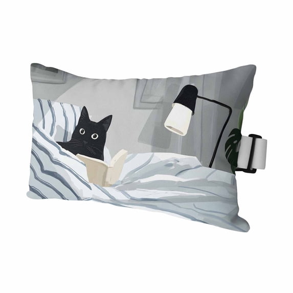 Black Cat Outdoor Pillows for Chaise Lounge Chair Waterproof Lumbar ...