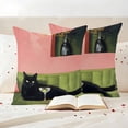 Black Cat Outdoor Throw Pillow Covers Set of 2, Boho Chic Lack Animal ...