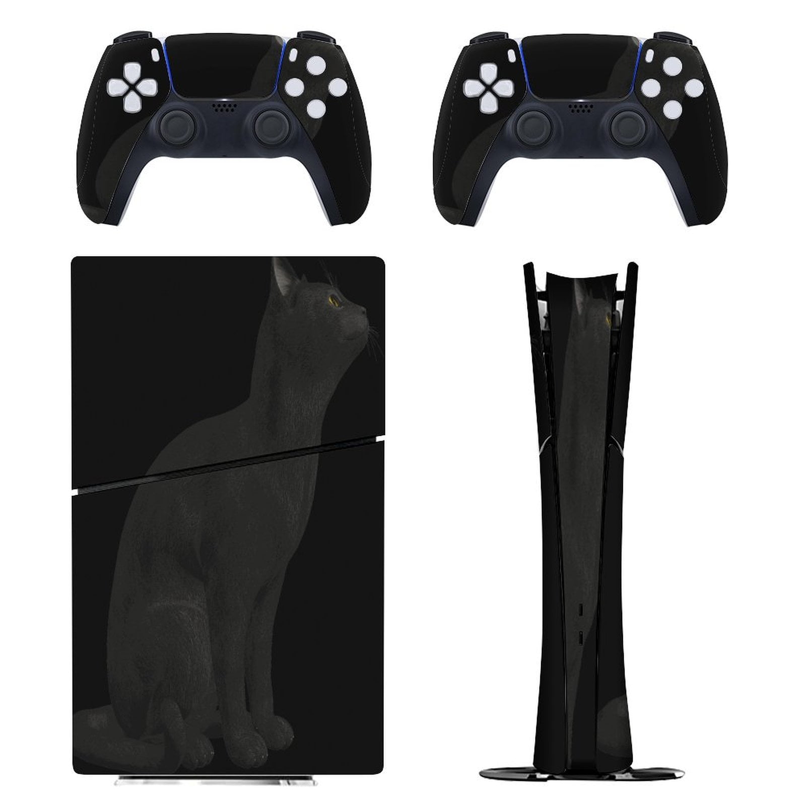 Black Cat PS5/PS5 Slim Digital Disc Skin Sticker For Console And ...
