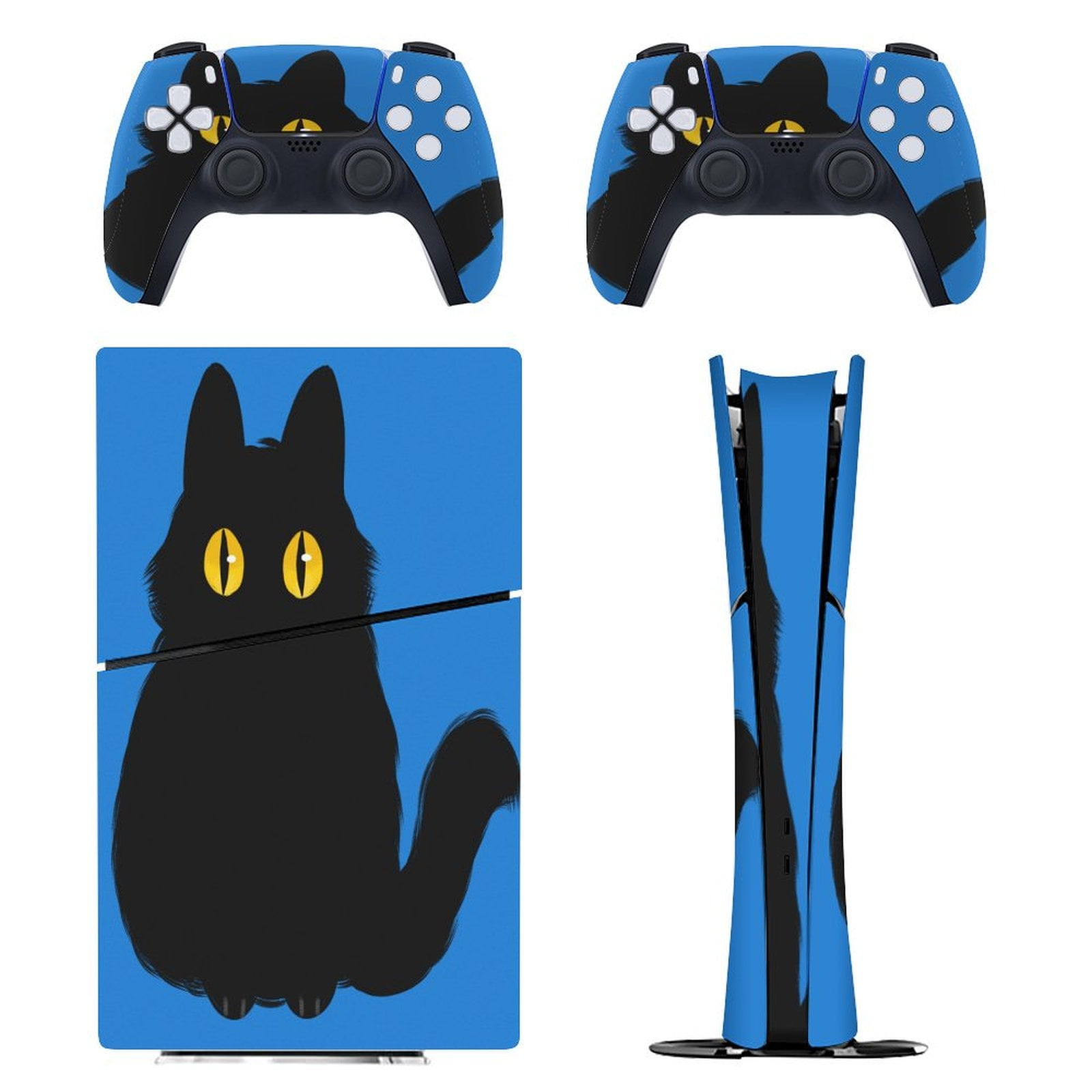 Black Cat PS5/PS5 Slim Digital Disc Skin Sticker For Console And ...