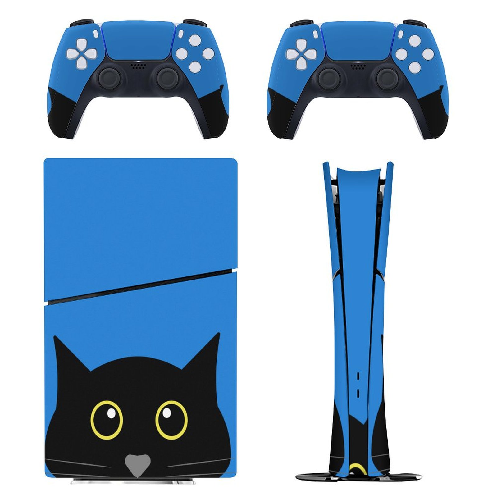 Black Cat PS5/PS5 Slim Digital Disc Skin Sticker For Console And ...