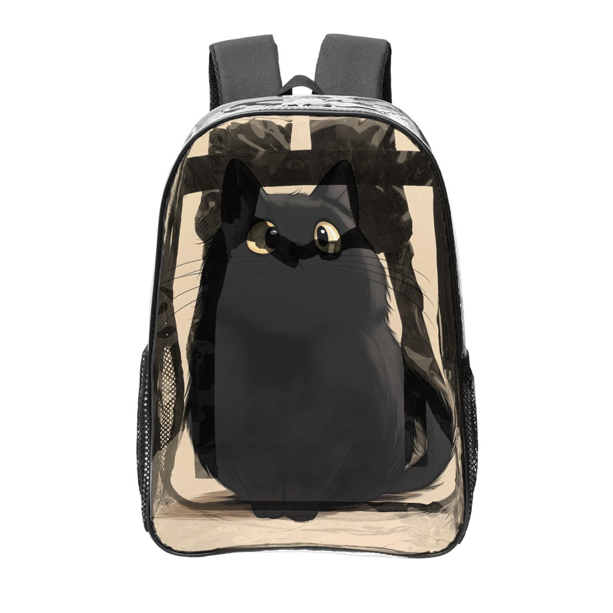 Black Cat Party Pattern Transparent Backpack Lightweight And ...