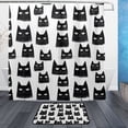 Black Cat Pattern Bathroom Accessory Sets Waterproof Shower Curtain ...
