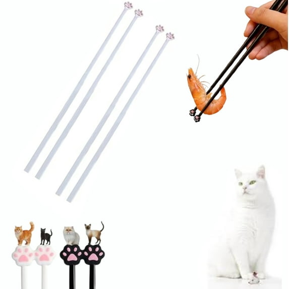 Black Cat Paw Chopsticks, 2/5 /10Pairs Cat Paw Chopsticks, Durable ...