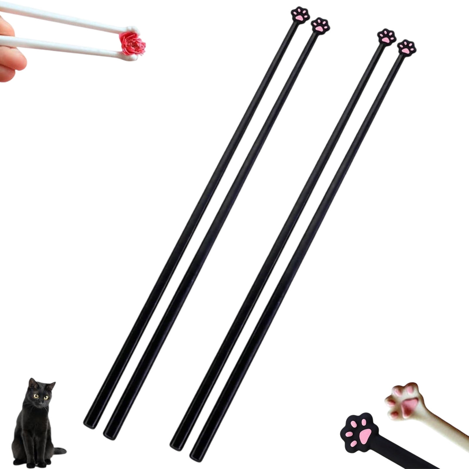 Black Cat Paw Chopsticks,Cat Paw Chopsticks,Reusable Non Slip Cute ...